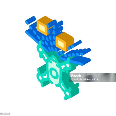 장애물 감지 공중 차량 아이소 메트릭 아이콘 벡터 일러스트 레이 션 3차원 형태에 대한 스톡 벡터 아트 및 기타 이미지 3차원 형태 Multicopter 감시