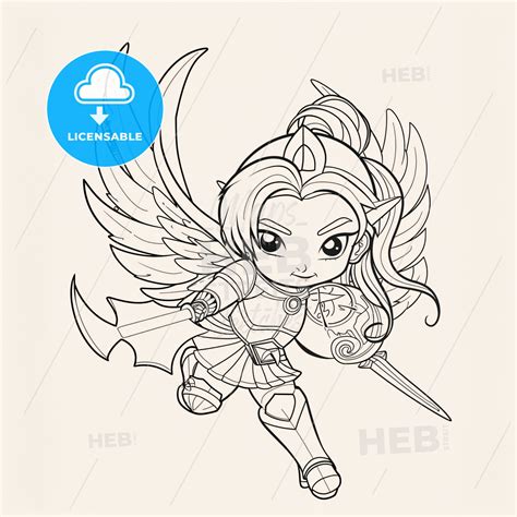 Cute Valkyrie A Cartoon Character With Wings And Wings Hebstreits
