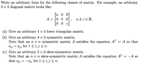 Solved Write An Arbitrary Form For The Following Classes Of Solved Write An Arbitrary Form For The Following Classes Of