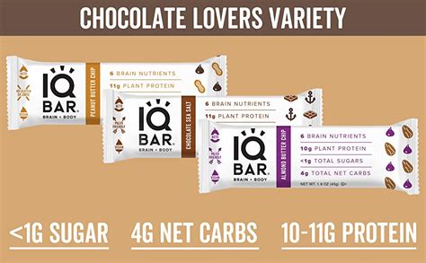 Iq Bar Brain Body Bars Chocolate Lovers Variety Keto