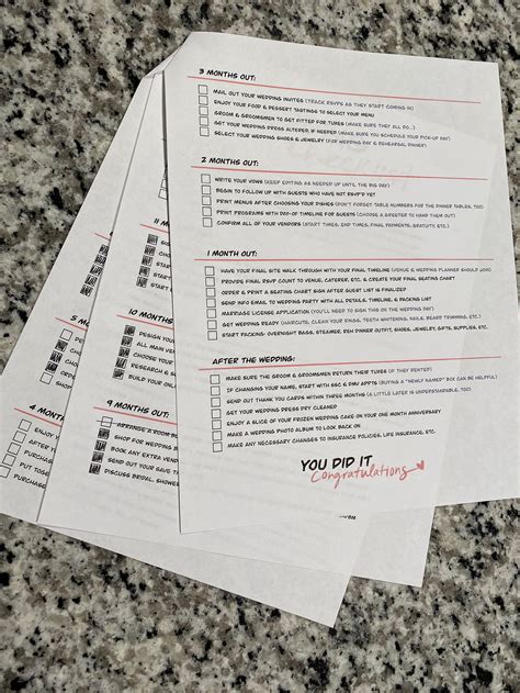 Wedding Planner Checklist Digital Download Bride Checklist Count Down To Wedding Etsy