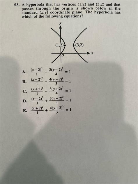 Hyperbola Practice Problems