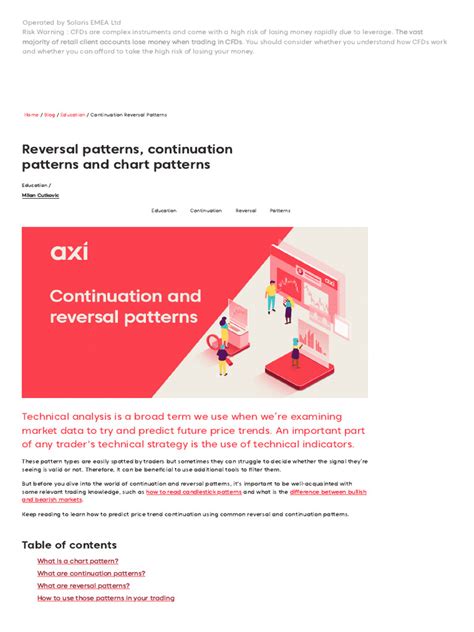 reversal patterns continuation patterns and chart patterns axi eu
