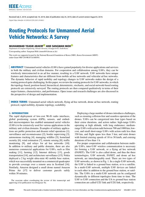 Pdf Routing Protocols For Unmanned Aerial Vehicle Networks A Survey