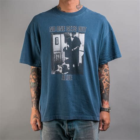 Vintage 90s Kickback No One Gets Out Alive T Shirt Mills Vintage Usa