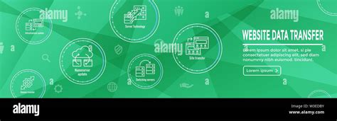 Website Data Transfer Icon Set Web Header Banner Stock Vector Image