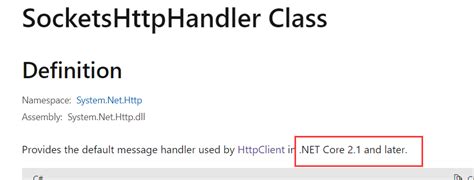 HttpClient HttpClientHandler SocketsHttpHandler Misleading Documents Issue Dotnet