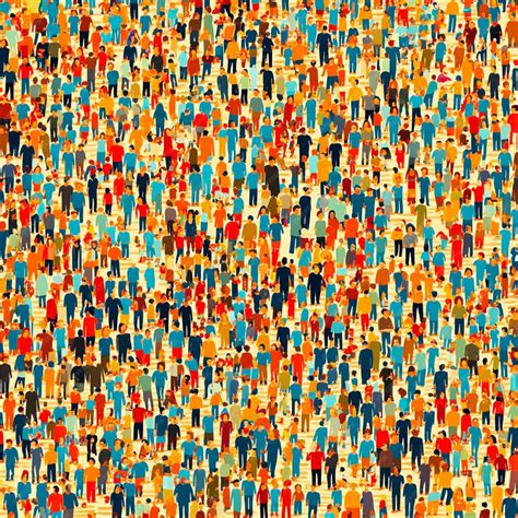 A Colorful Wall Of People In A Large Group Of People Premium Ai