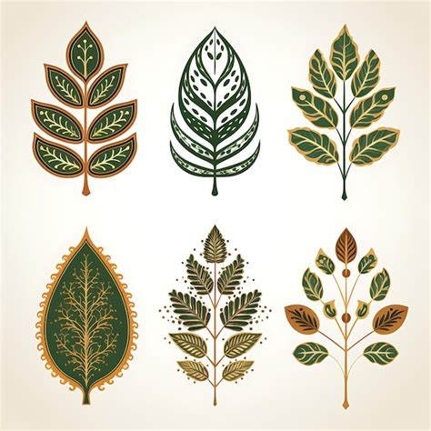 Premium Photo Tile Pattern Sovereign Oak Leaf Shape Oval Decoration Acorn Lines Decor C