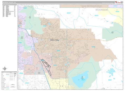 Premium Style Wall Map Of Moreno Valley Ca American Map Store