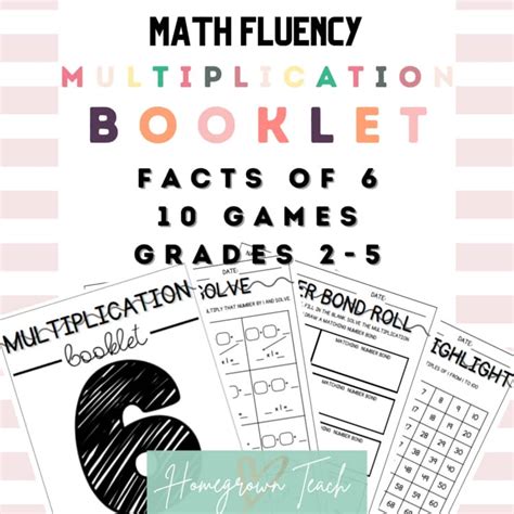 Multiplication Booklet Fluency Practice Grades 2 3 4 And 5 Facts Of 6