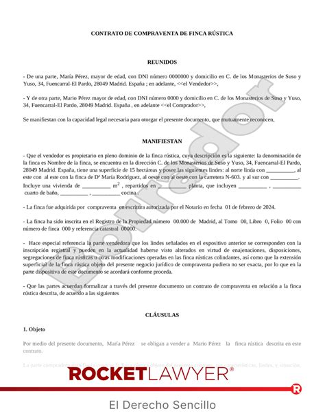 Modelo De Acuerdo De Compra De Terreno Simple