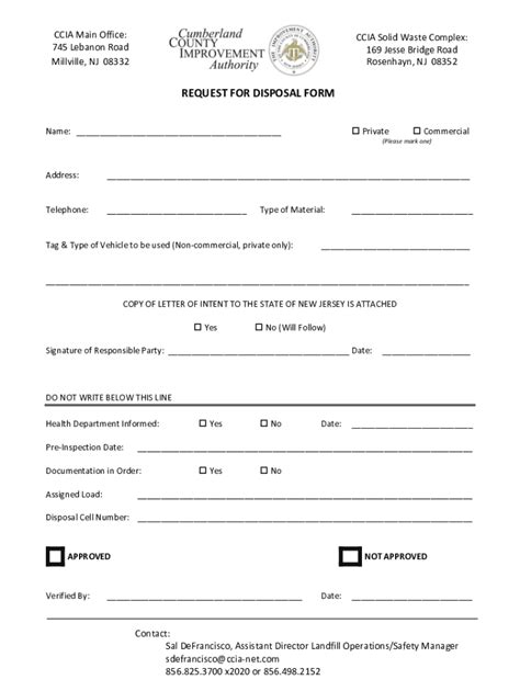 Fillable Online Special Waste Or Asbestos Disposal Authorization Fact