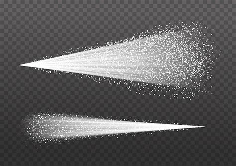 물 분무 흰 연기 먼지 및 점 분무기의 안개 효과 3d 일러스트 화장품 스프레이 효과 물 프리미엄 벡터