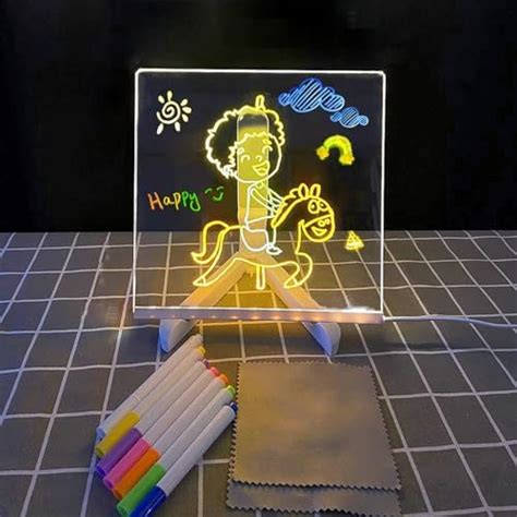 Amazon.com : ifreeside Acrylic Dry Erase Board with Light 5.9 * 5.9inch Acrylic Led Dry Erase ...