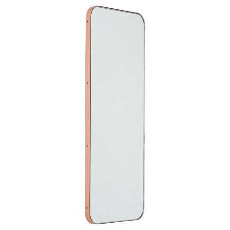 Quadris Rectangular Rose Gold Modern Mirror With A Copper Frame Medium