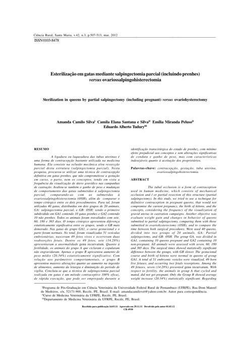 Pdf Sterilization In Queens By Partial Salpingectomy Including