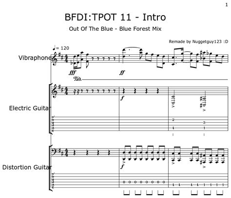 Bfdi Tpot 11 Intro Sheet Music For Vibraphone Electric Guitar
