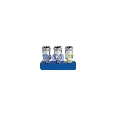 Conector Múltiple Metálico De 3 Vías Con Acople Rápido