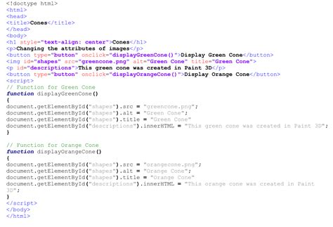 Html Code With Internal Javascript That Changes The Attributes Of Images E G Title And