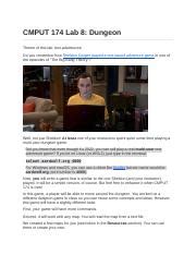 Lab 8 Introduction Docx CMPUT 174 Lab 8 Dungeon Theme Of This Lab Text Adventures Do You