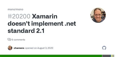 Xamarin Doesnt Implement Net Standard 21 · Issue 20200 · Monomono · Github