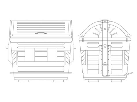 Garbage Container Front And Side Elevation Cad Blocks Details Dwg File Garbage Container Front And Side Elevation Cad Blocks Details Dwg File