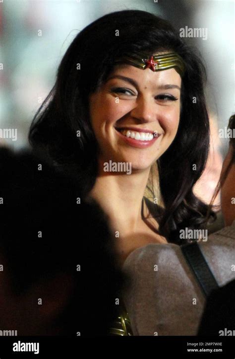 Adrianne Palicki Films Scenes For Her New Movie Wonder Woman On Set