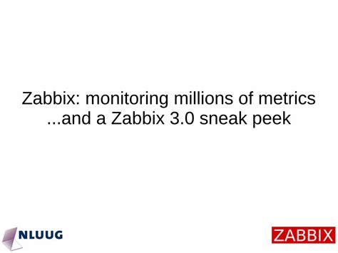Pdf Zabbix Monitoring Millions Of Metrics And A Zabbix 30 · Pdf