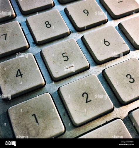 Dirty Number Pad On A Key Board Of A Computer Stock Photo Alamy
