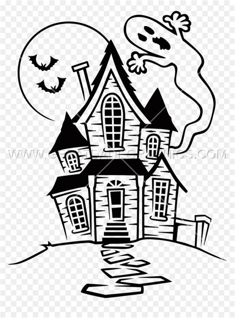 Halloween Haunted House Clipart Black