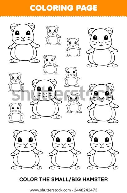 Coloring Page Big Small Picture Cute Stock Vector Royalty Free 2448242473 Shutterstock