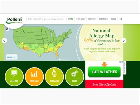 Todays Allergy Forecast Map
