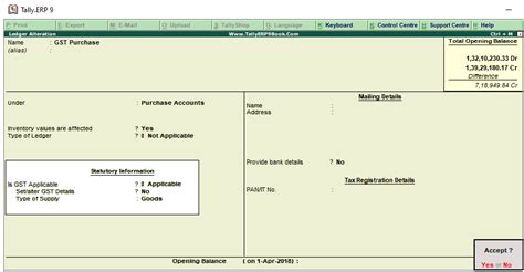 Creating Sales And Purchase Ledgers For GST Compliance In TallyERP9