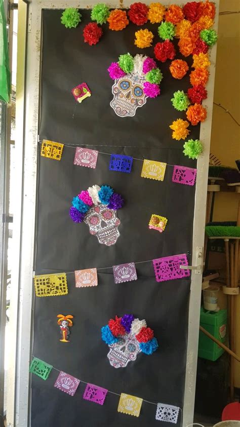 Puerta Adornada Día De Muertos Decoración De Halloween Decoración