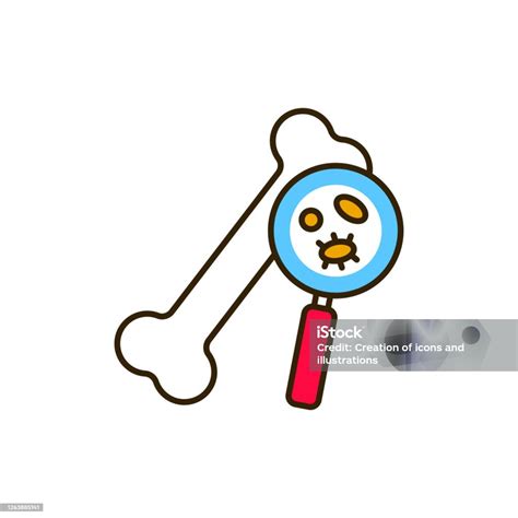 뼈 밀도 색상 선 아이콘입니다 의료 및 과학 개념 실험실 진단 웹 모바일 앱 프로모션을 위한 픽토그램 Ui Ux 디자인 요소
