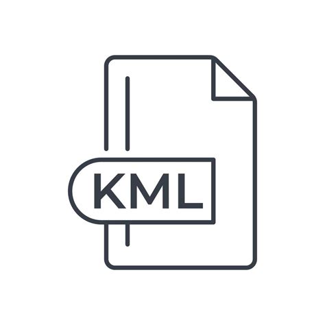 kml icon kml file format extension line icon 15426210 vector art at