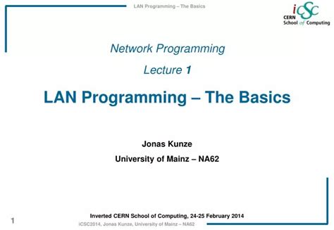 ppt network programming lecture 1 lan programming the basics jonas