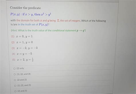 Solved Consider The PredicateP X Y If X Y Then X Y With Chegg