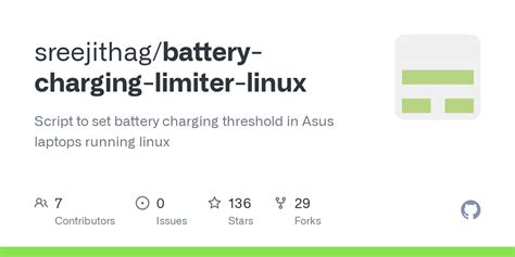 github sreejithag battery charging limiter linux script to set