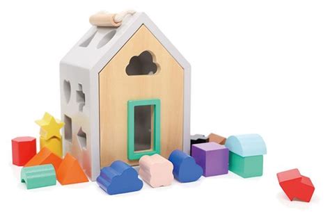 Wonder Wise Hip Shape House Wood Sorting Game Wooden Shapes Wooden Toys Shapes