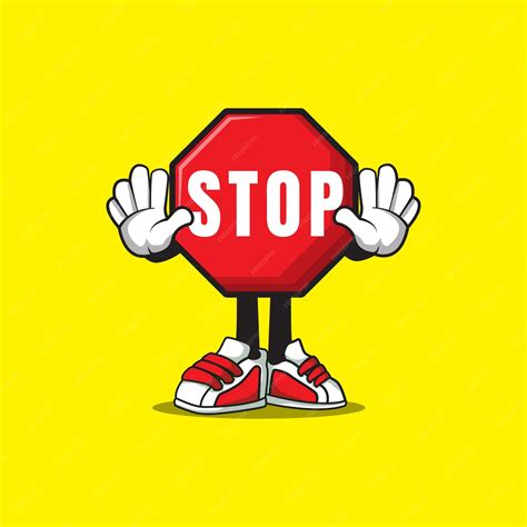 Premium Vector Traffic Signal Stop Sign Mascot Cartoon