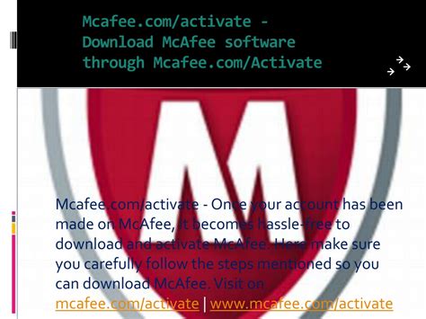 PPT Mcafee Com Activate Steps To Get McAfee With Product Key Mcafee Activate PowerPoint