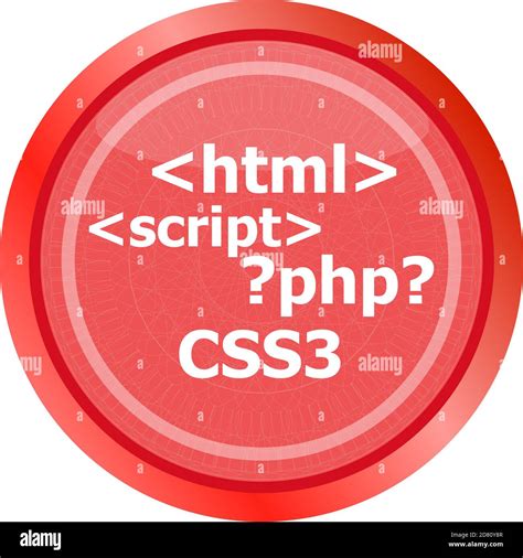 Code Sign Icon Programming Language Symbol Circles Buttons Stock