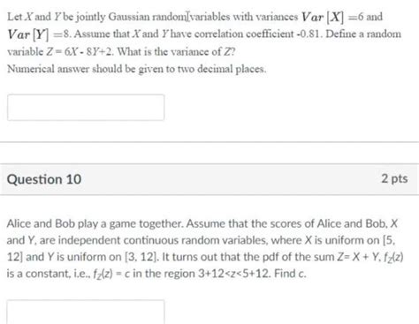 Solved Let X And Y Be Jointly Gaussian Randomvariables With