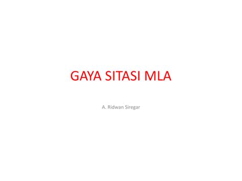 Li 9 Gaya Sitasi Mla Bahan Ajar Ilmu Perpustakaan