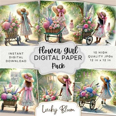 Flower Girl Clip Art Set 10 Hi Resolution Watercolour S Digital
