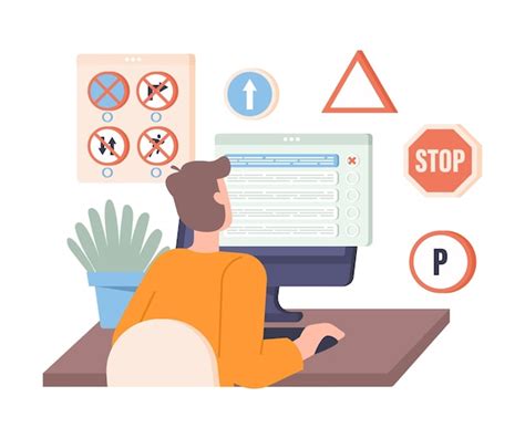 Passer Le Test De Conduite Vecteur Premium