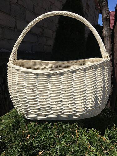Купити Корзина плетена з білої лози з ручкою Ямник ціна 550 грн Prom Ua Id 1096219130