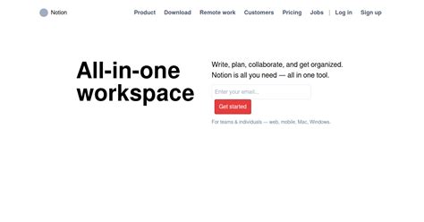 notion landing clone tailwind codesandbox